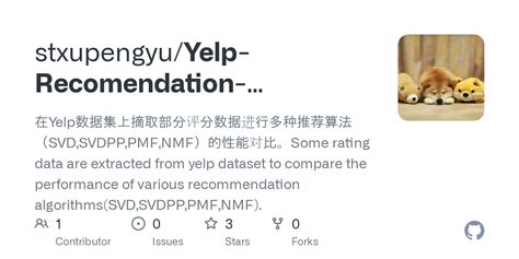Github Stxupengyuyelp Recomendation Algorithms 在yelp