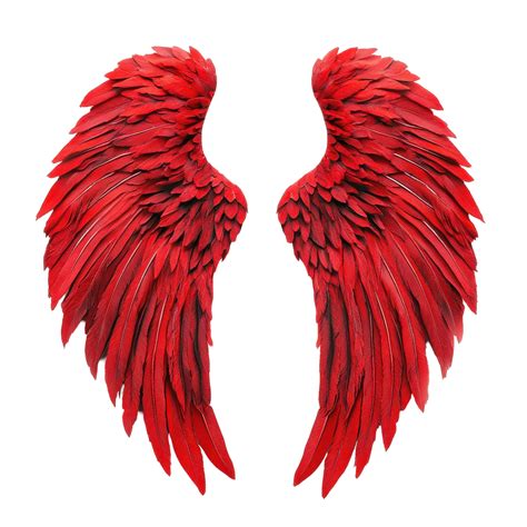 Red Angel Wings Create A Striking Visual Contrast On A Bright