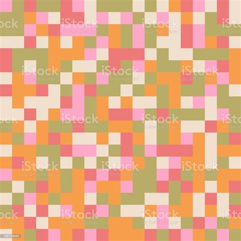 무작위로 색칠된 정사각형 요소의 추상적인 배경 디지털 위장 픽셀 원활한 패턴입니다 벡터 그림입니다 모자이크 벽지 배경 스톡 그림 픽셀 군용 여러 가지 빛깔의 질감 개념에