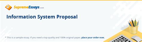 Read «information System Proposal Essay Sample For Free At
