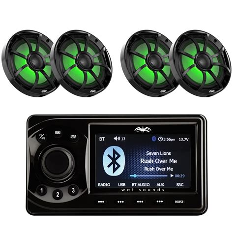 Wet Sounds Ws Mc 1 4 Zone Bluetooth Marine Media Center With 5 Lcd