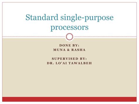 Ppt Standard Single Purpose Processors Powerpoint Presentation Free