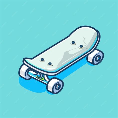Premium Vector Skateboard Simple Flat Cartoon Logo Vector Illustration