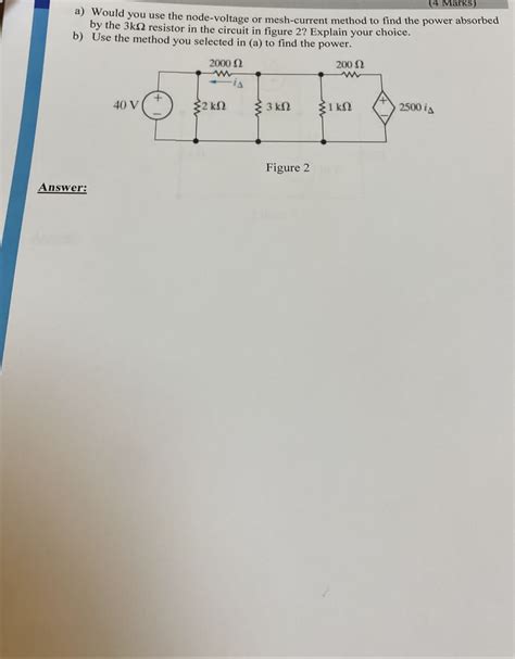Solved A Would You Use The Node Voltage Or Mesh Current Chegg