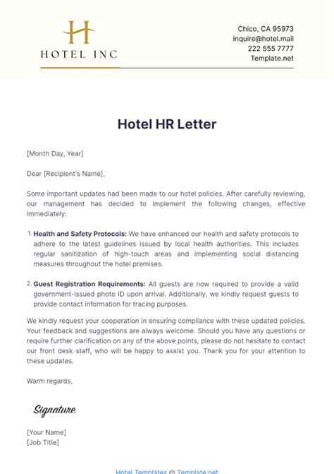Page 2 Free Hotel Letter Templates And Examples Edit Online And Download
