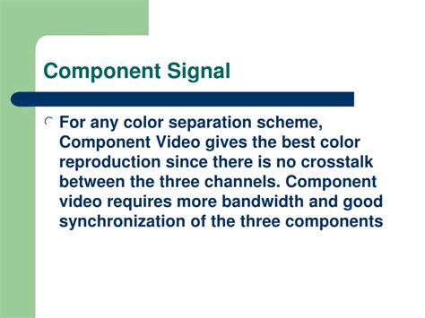 PPT Video Signals Components Composites And S Video Signals PowerPoint Presentation ID