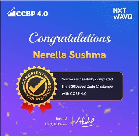 30daysofcodechallenge Codingjourney Consistencyiskey Nxtwave Ccbp 30daysofcode