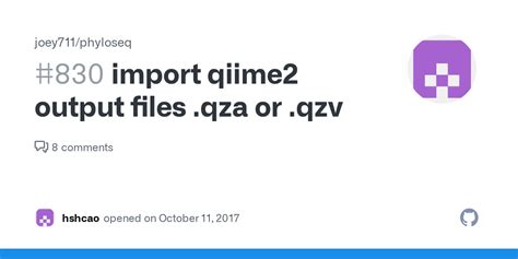 import qiime2 output files qza or qzv · issue 830 · joey711 phyloseq