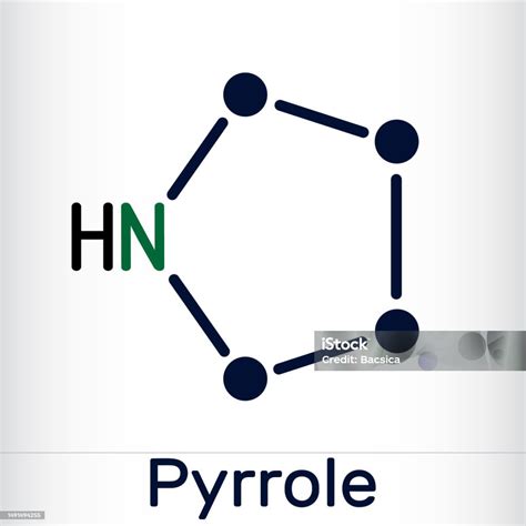 피롤 분자 그것은 헤테로 사이 클릭 방향족 화합물 천연 제품 Coffea Arabica에서 발견됩니다 골격 화학식 0명에 대한