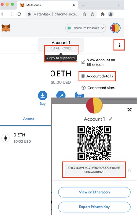 View Ethereum Account Address In Metamask