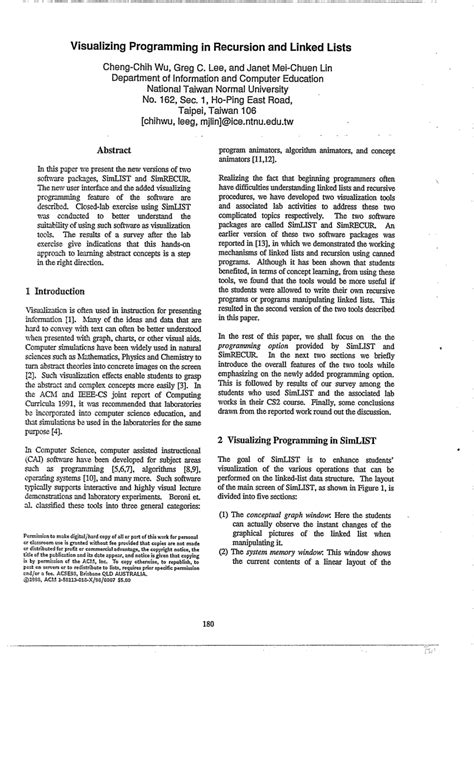 Pdf Visualizing Programming In Recursion And Linked Lists