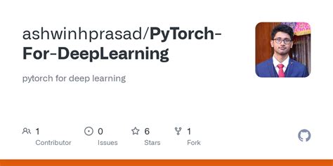 Github Ashwinhprasad Pytorch For Deeplearning Pytorch For Deep Learning