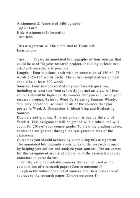Assignment 2 Annotated Bibliographytop Of Formhide Assignment Idocx