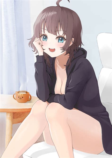 Bonchi Age Natsuiro Matsuri Hololive Highres Girl D Ahoge Black Jacket Blue Eyes