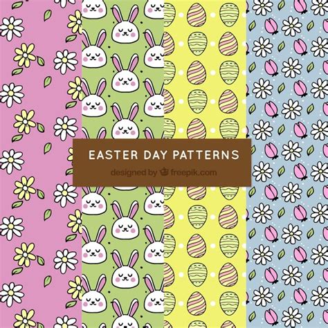 Free Vector Hand Drawn Easter Day Pattern Collection