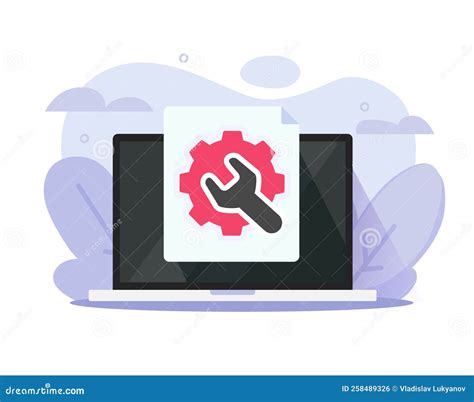 Setting Up Computer Vector Laptop Repair Fix And Maintenance Service