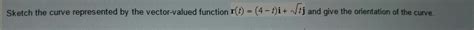 Solved Sketch The Curve Represented By The Vector Valued Chegg