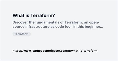 what is terraform learncodeprofessor