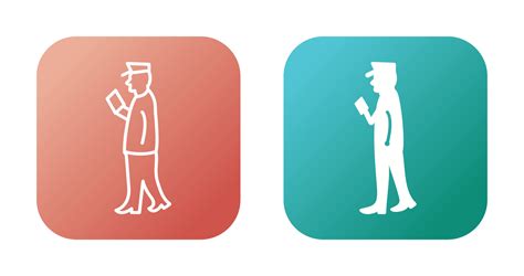 Guard Checking Passport Vector Icon 22022778 Vector Art At Vecteezy