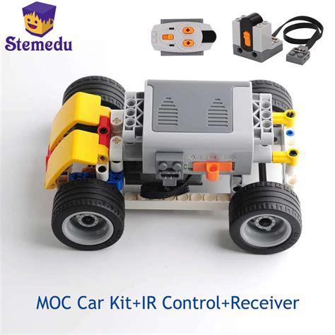 블록 자동차 키트 Aa 배터리 박스 M 모터 Pf 브릭 세트 Ir 원격 제어 수신기 Moc 기술 전원 기능 Moc 부품