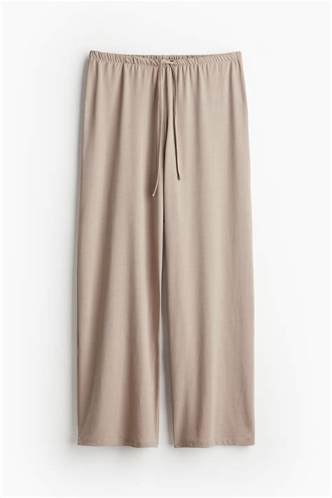 Панталон от трико с връзка Светъл сиво бежов ЖЕНИ Handm Bg