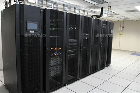 It Department Storage Array Server Racks In A Clean Bright Computer