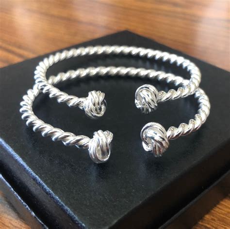 2 Sterling Silver Twisted Wire Bracelets Johnny Jeweler St Croix