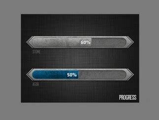 2 Stone Texture UI Progress Bar PSD Free Vector Download FreeImages
