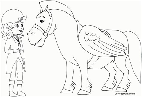 Colorear Princesa Sofía Con Su Caballo La Princesa Sofía Dibujo Para