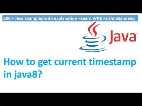 Java8 Tutorials How To Get Current Timestamp In Java YouTube