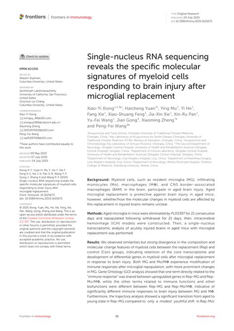 Pdf Single Nucleus Rna Sequencing Reveals The Specific Molecular