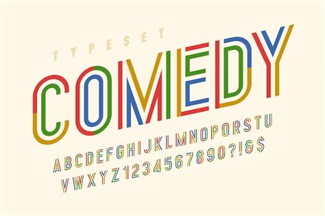 다채로운 디스플레이 글꼴 디자인 알파벳 및 숫자를 응축 프리미엄 벡터