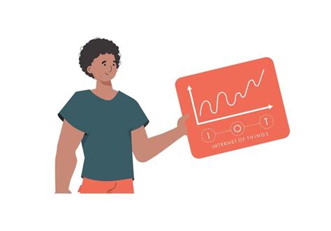 Premium Vector A Man Holds A Panel With Analyzers And Indicators In His Hands Iot Concept