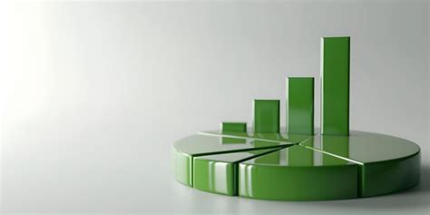3d Green Bar Graph And Pie Chart Symbolizing Financial Growth And