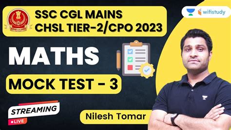 Maths Mock Test 3 Ssc Cgl Mainschsl Tier 2cpo 2023 Nilesh Tomar