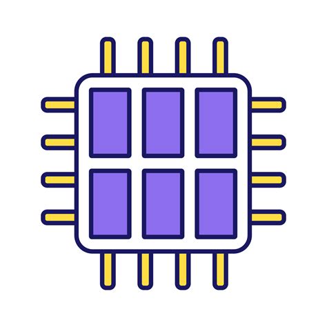 Six Core Processor Color Icon Hexa Microprocessor Microchip Chipset Cpu Central Processing