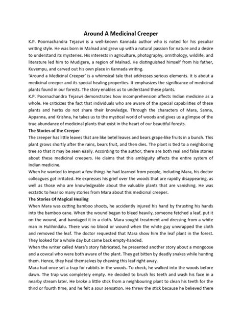 Around A Medicinal Creeper Pdf