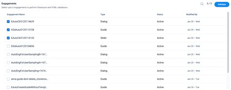 validate in app engagements for checksum and html sanitization
