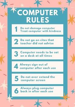 Computer Rules Sign FREE By Scaffolding For Everyone TPT