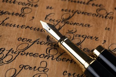 Fountain Pen On Paper With Ink Text Stock Photo Image Of Paper Closeup 162608858