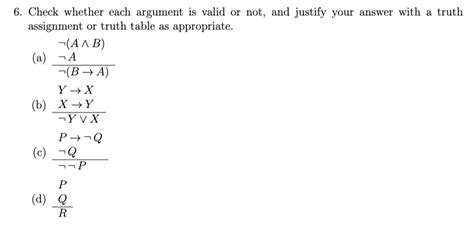 Solved Check Whether Each Argument Is Valid Or Not And Chegg Com