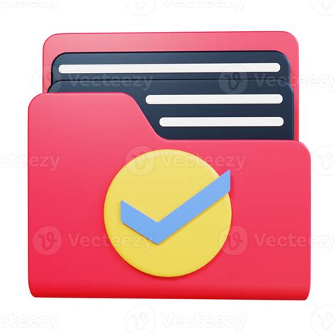 3d Rendering Check Folder Icon Object 24673394 Png