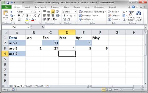 Automatically Shade Every Other Row When You Add Data In Excel TeachExcel Com