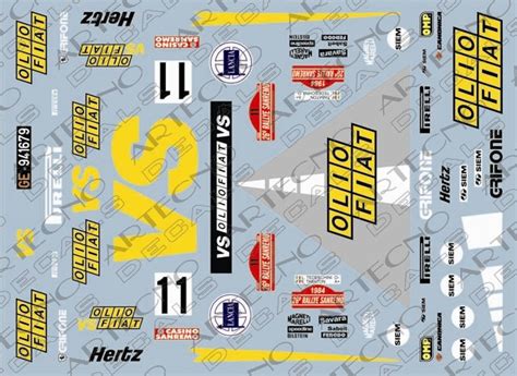 Ref Ad44 Lancia 037 Olio Fiat San Remo 84 Artecno Decals