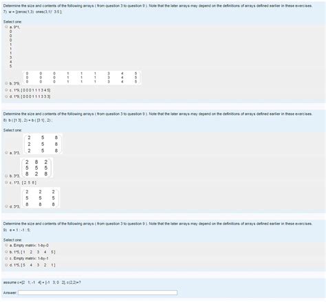 Solved Determine The Size And Contents Of The Following Chegg