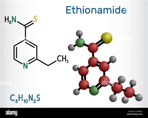 Ethionamide Molecule It Is Antitubercular Agent Antibiotic Used To