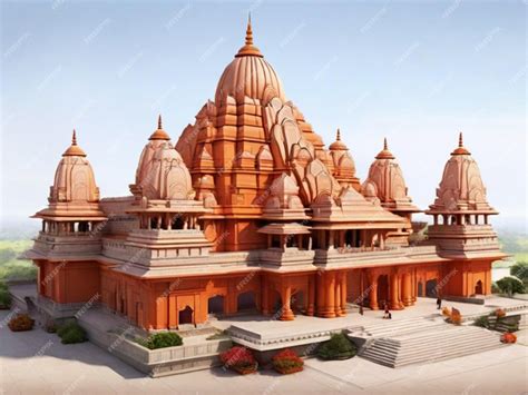Premium Ai Image Ram Mandir Temple Design In Ayodhya