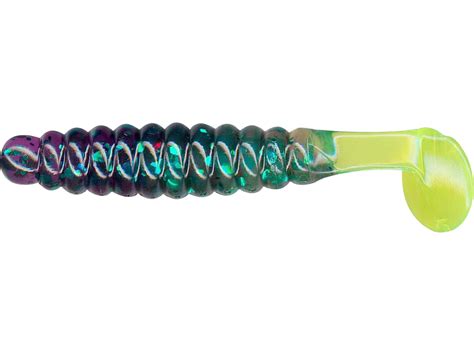 Charlie Brewers Crappie Slider Grub Junebug Chartreuse Tail