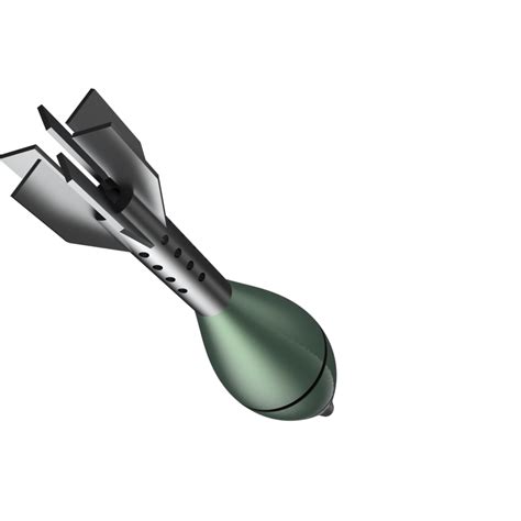 Mortar Rocket Explosive Isolated On Background 3d Rendering