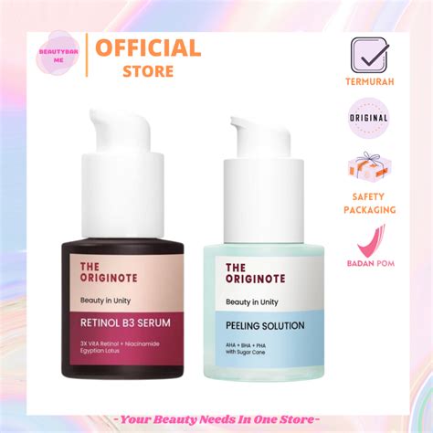Jual Beautybarme The Originote Retinol B3 Serum And The Originote Peeling Solution Aha Bha Serum